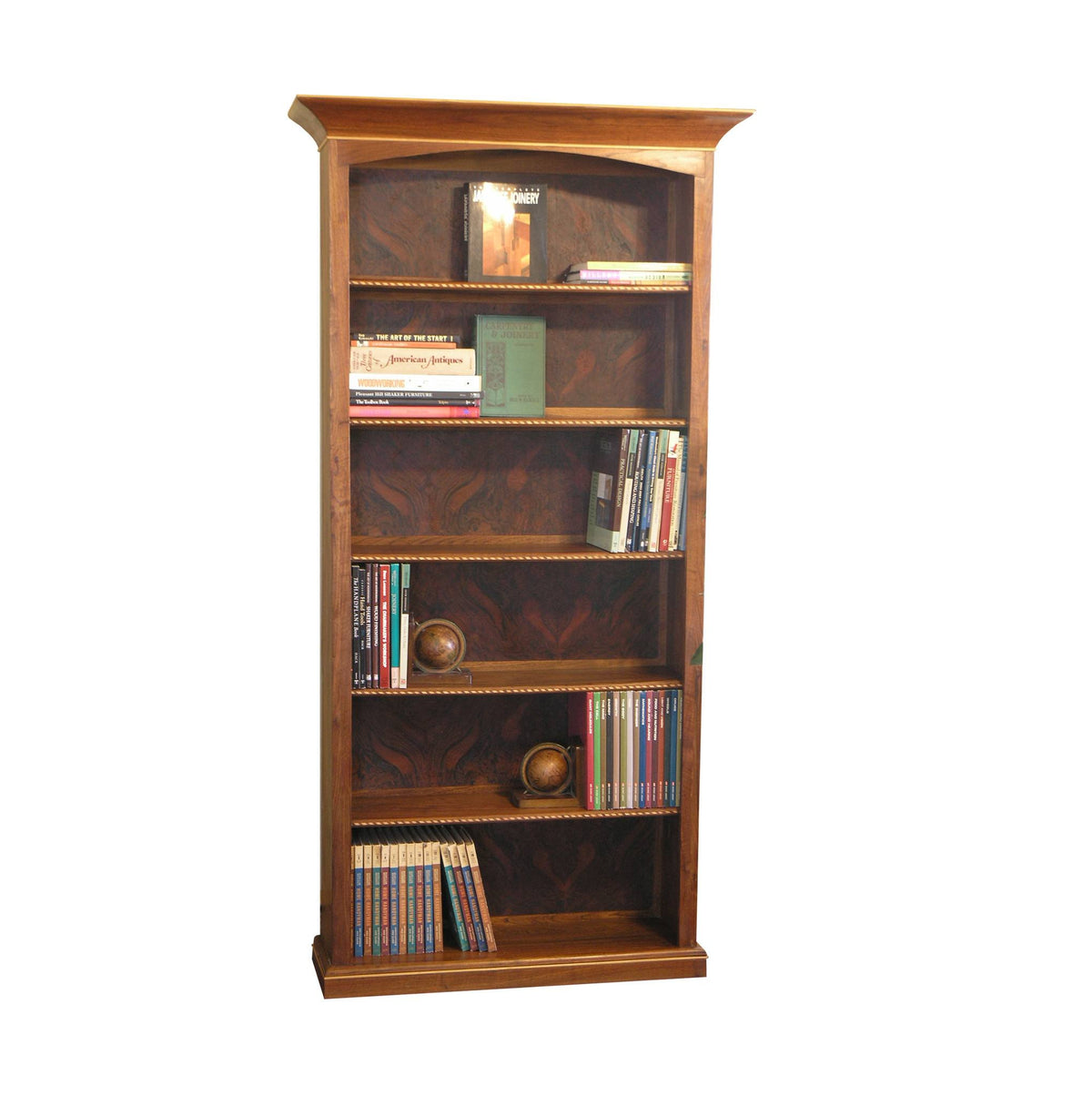 Custom Walnut Burl Bookcase in Walnut | Handmade Columbus OH